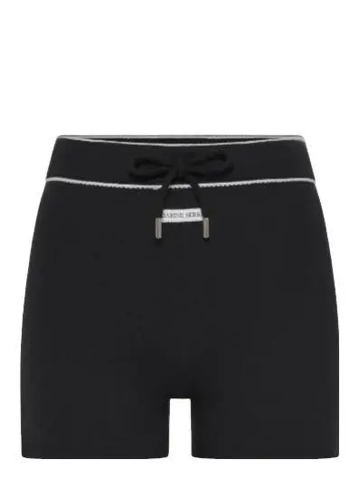 MARINE SERRE Light Ribbed Jersey Drawstring Mini Shorts - Black