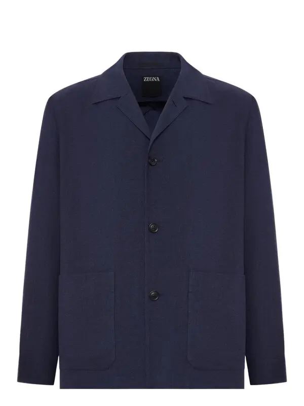 Zegna Linen Patch-pocket Jacket - Black
