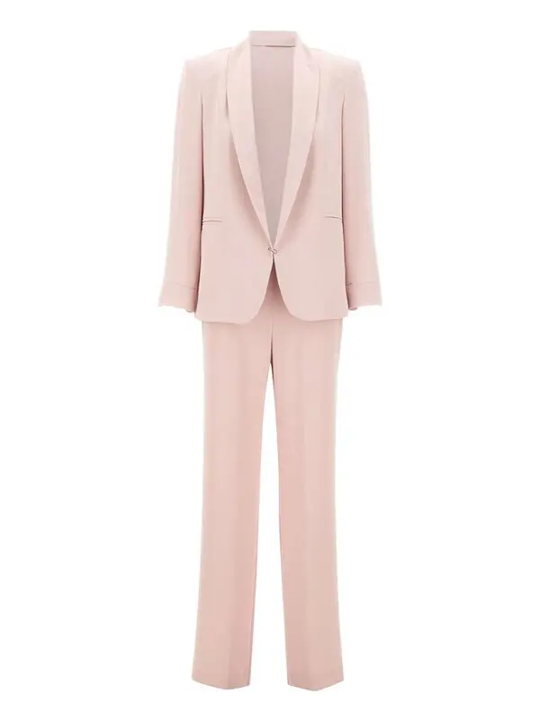 KAOS Pink Suit With Lapel Design And Straight-leg Trousers - Nude