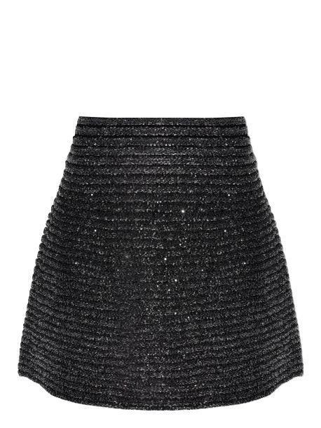Alaïa Sequined A-line Mini Skirt - Black