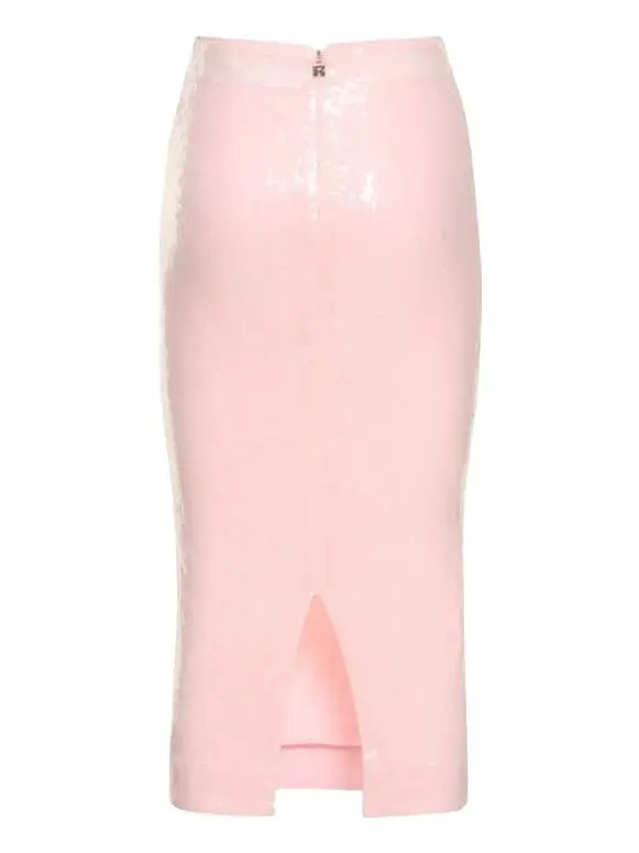 ROTATE BY BIRGER CHRISTENSEN Sequined Midi Pencil Skirt - Nude