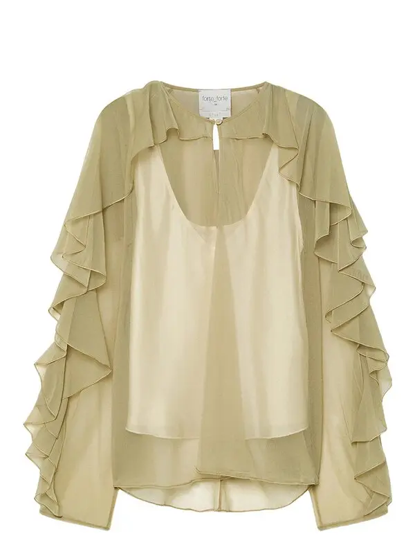 FORTE_FORTE Ruffled Layered Blouse - Nude