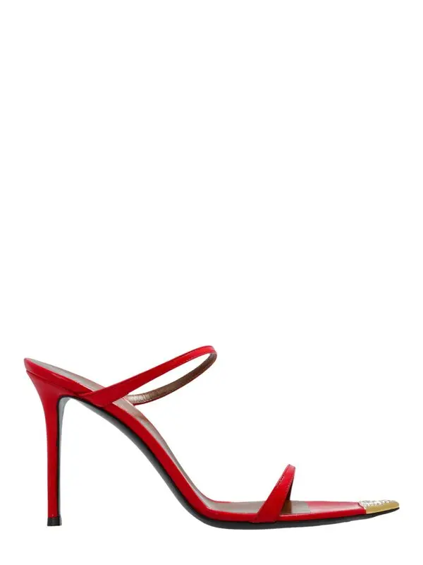GIUSEPPE ZANOTTI Embellished Pointed Toe Stiletto Heeled Sandals - Rouge
