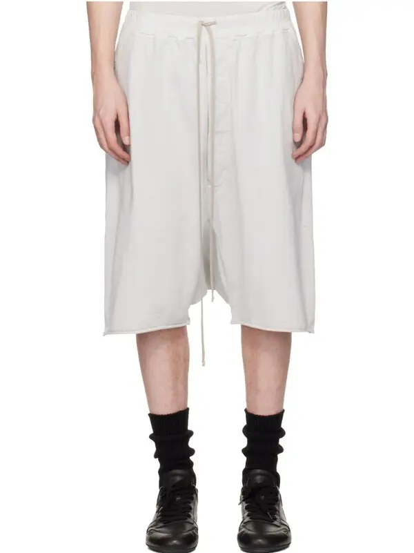 Rick Owens Temple Drawstring Shorts - Milk Wash Color