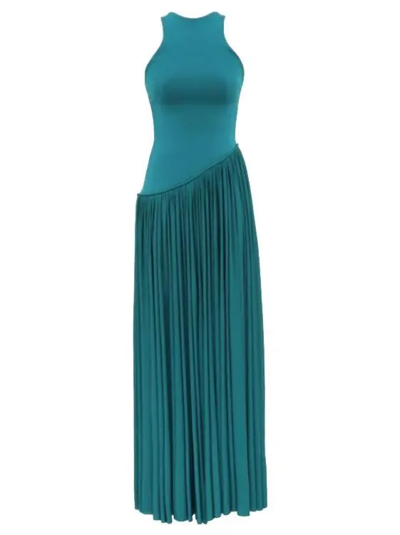 Zimmermann Luna Asymmetrical Maxi Dress - Blue-green