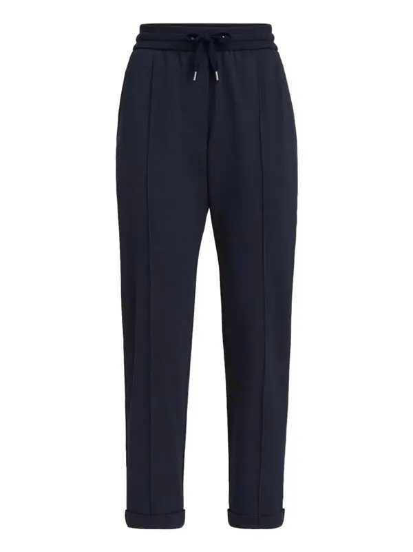 Brunello Cucinelli Drawstring Tapered-leg Sweatpants - Blue