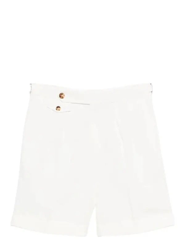 Brunello Cucinelli Pleated Turn-up Hem Shorts - White