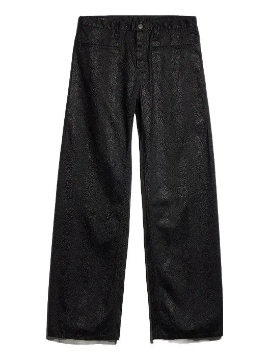 Gucci Printed Cotton Denim Pants - Black