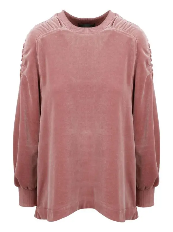 Alberta Ferretti Chenille Ruched Sweatshirt - Pink