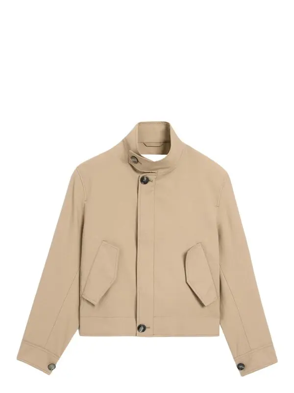 Ami Stand Collar Harrington Jacket - Taupe