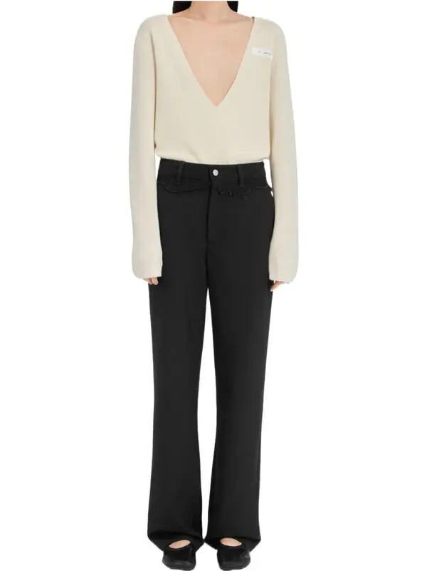 MAISON MARGIELA Tailored Trousers With Denim Waistband - Black