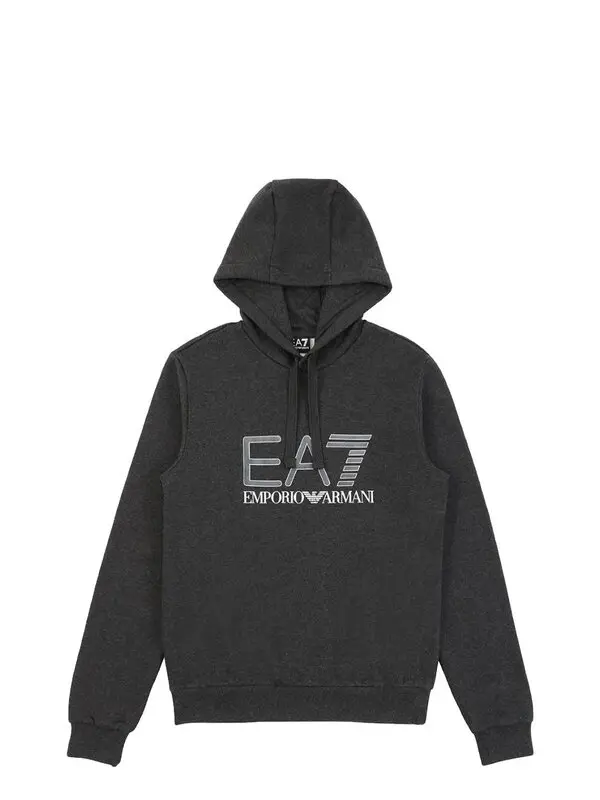 EA7 Logo Hooded Sweater - Black