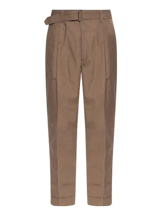Officine Générale Hugo Belted Pleated Trousers - Ginger Bread