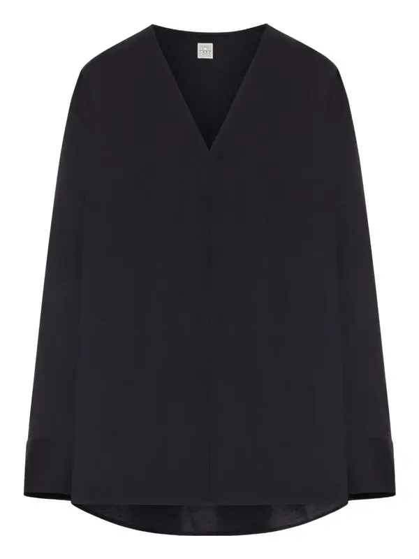 TOTEME V-neck Long-sleeve Blouse - Black