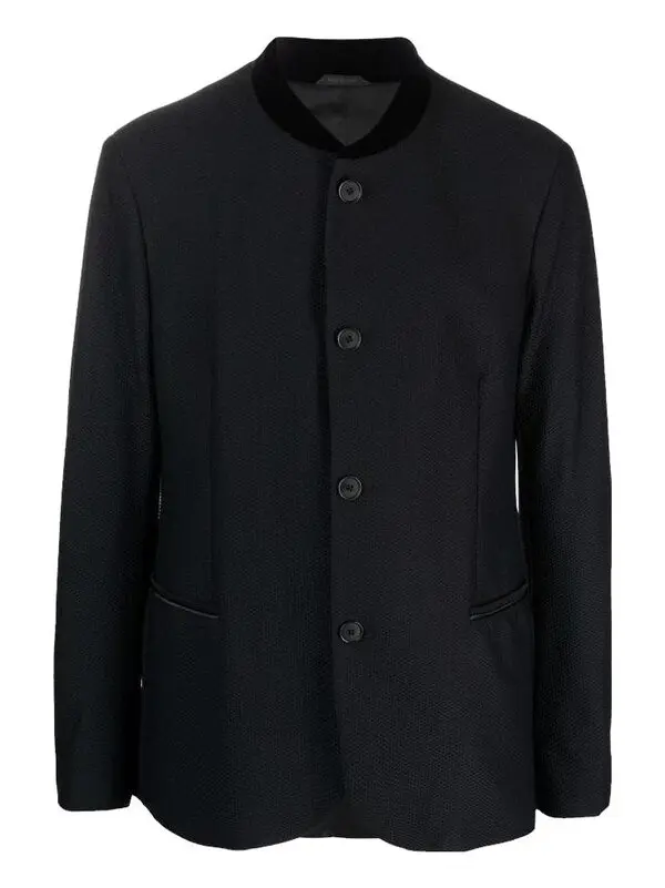 Giorgio Armani Contrast Trim Single-breasted Blazer - Black