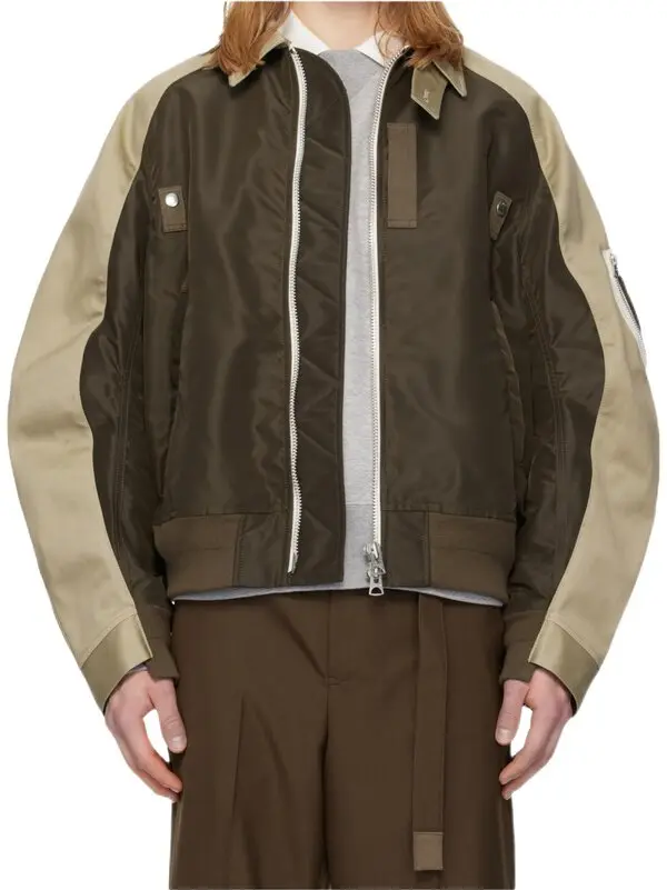 Sacai Twill Collared Zip-up Blouson - Multicolor