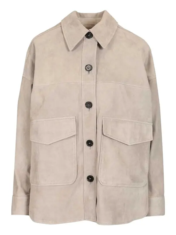ARMA Kaylee Suede Patch-pocket Jacket - Nude