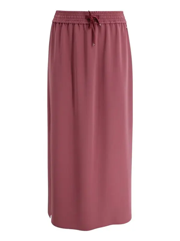 Herno Straight Hem Maxi Skirt With Drawstring Waist - Gray Pink