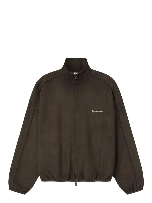 Fear Of God Stand Collar Embroidered Logo Zip Up Jacket - Brown
