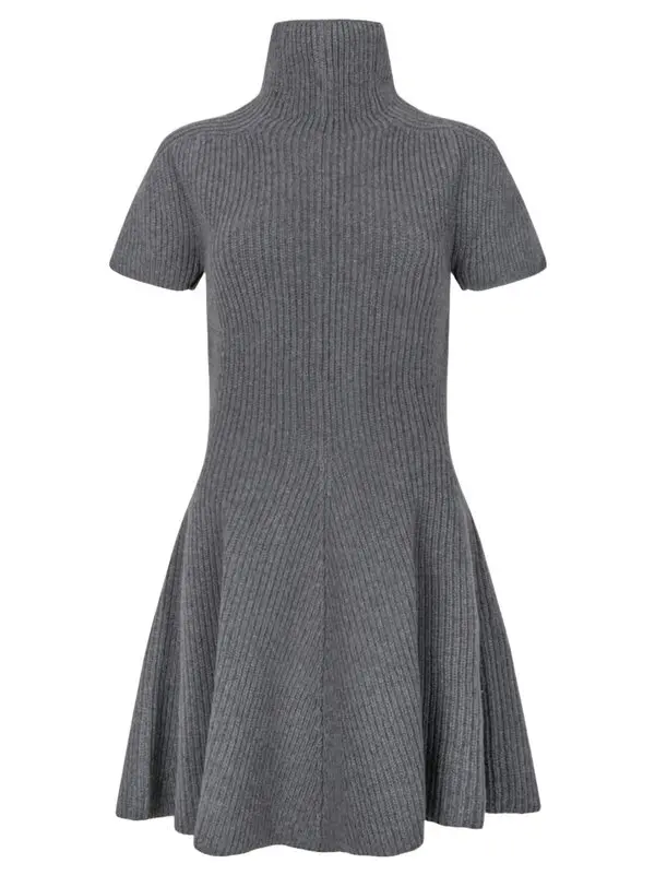 Magda Butrym High Neck Knitted Dress - Grey