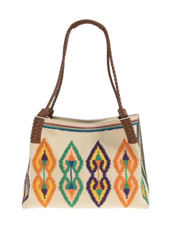 Etro Libra Embroidered Shoulder Bag - Beige