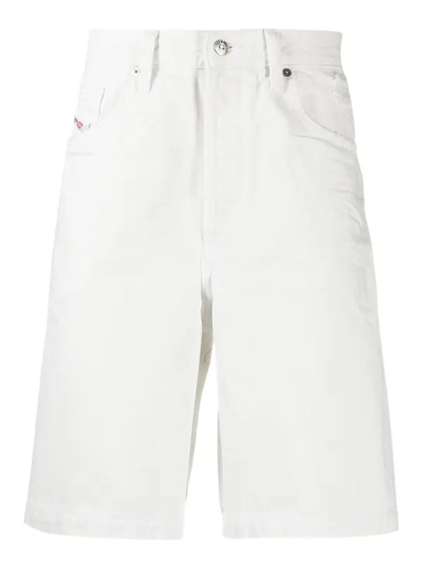 DIESEL® High-waist Knee-length Denim Shorts - White