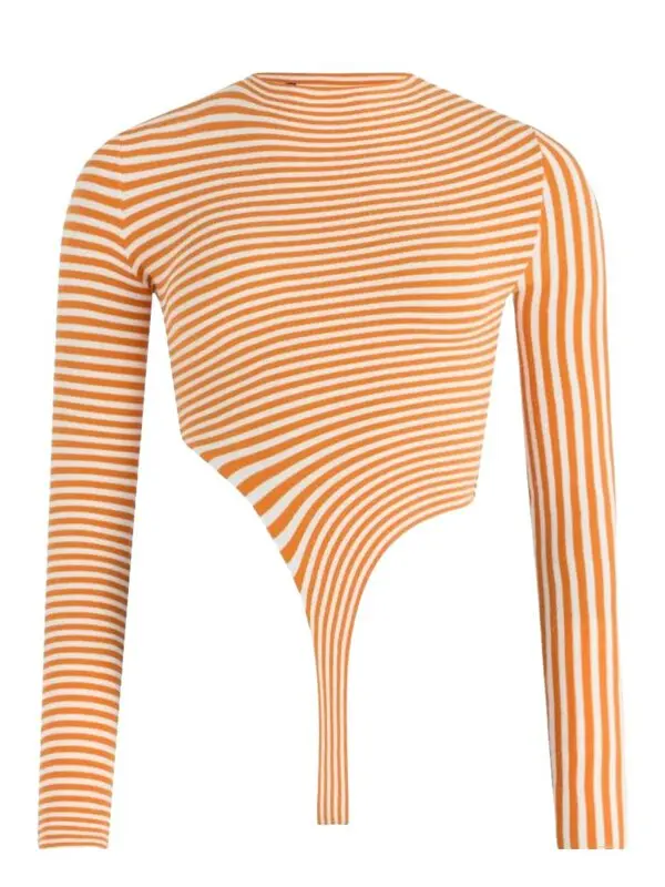 JEAN PAUL GAULTIER Striped Long Sleeve Bodysuit - Multicolor