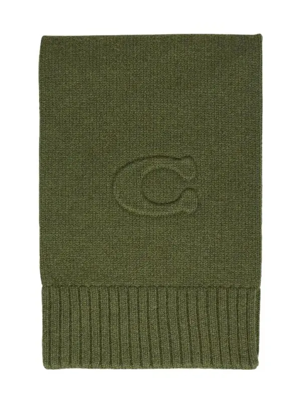 COACH Embossed Knit Muffler - Olv