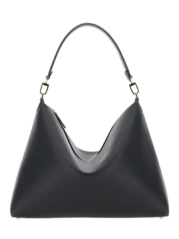 TOTEME Medium Bevel Grained-leather Bag - Black