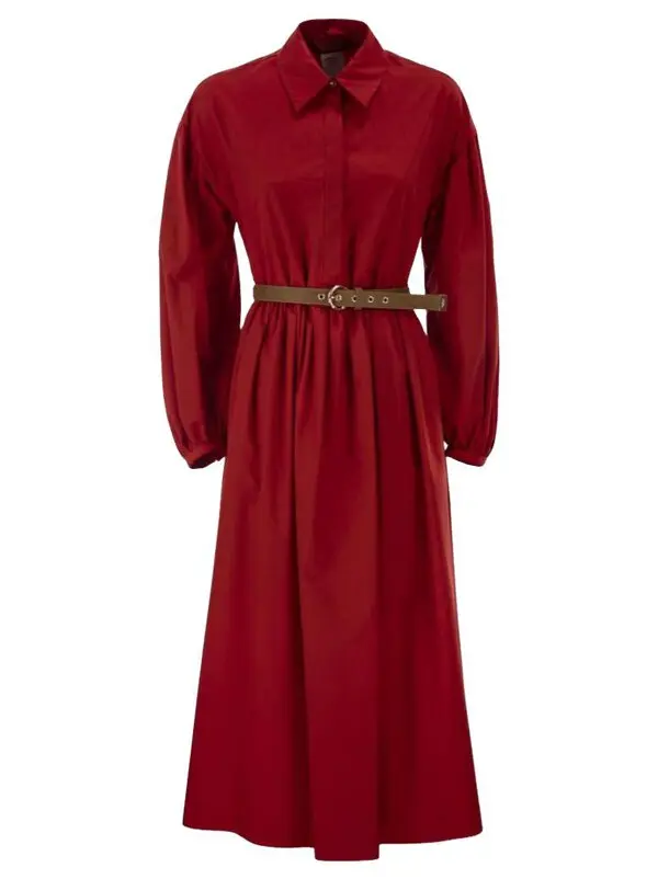 Max Mara Belted Shirt Dress - Red