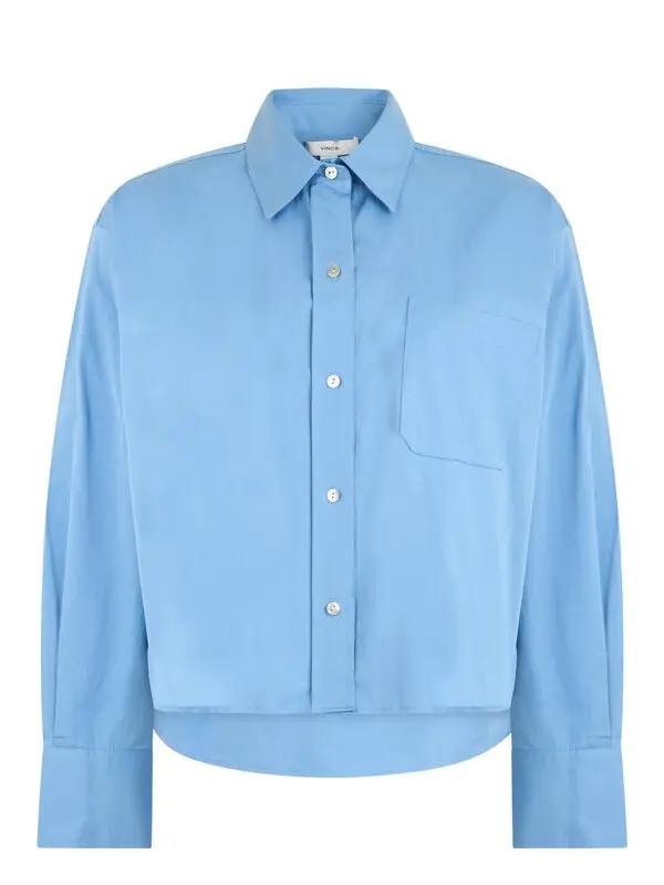 Vince Cropped Long-sleeve Shirt - Blue