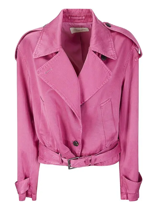 Dries Van Noten Overdyed Biker Jacket - Pink