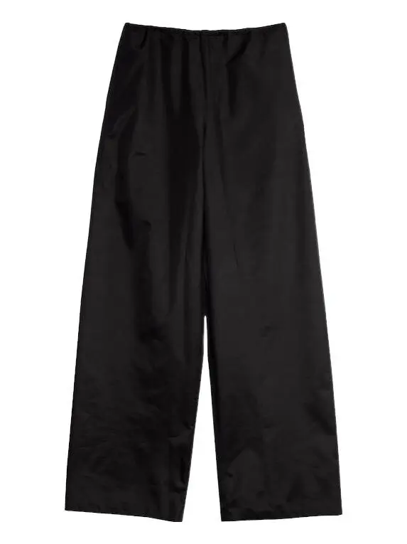 Gucci Technical Silk Poplin Wide Leg Pants - Black