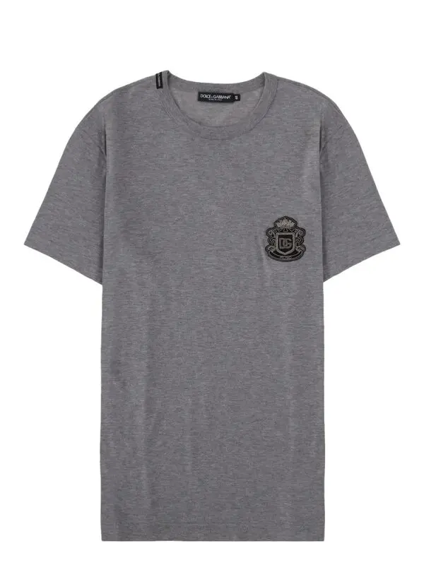 Dolce & Gabbana Dolce Gabbana Heraldic Patch Short-sleeved T-shirt - Gray