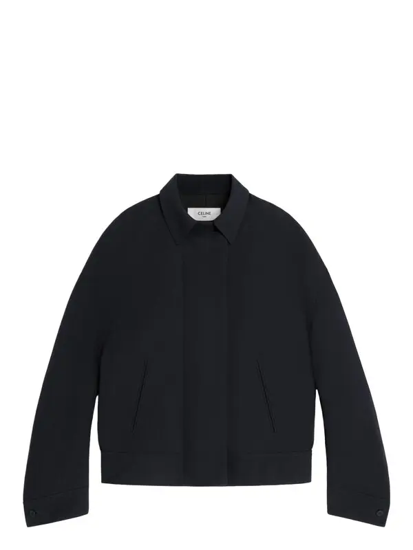 Celine Jacket In Wool And Cotton Gabardine - Black