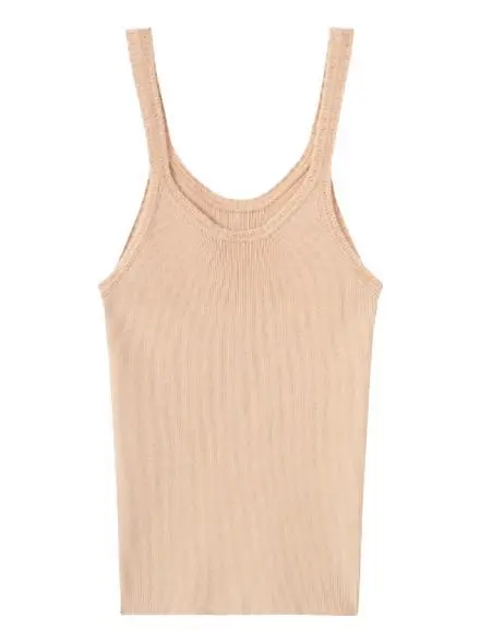 Ermanno Scervino Sleeveless Ribbed Viscose-blend Tank Top - Nude
