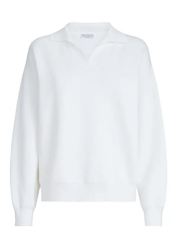 Brunello Cucinelli Polo Collar Sweater - White