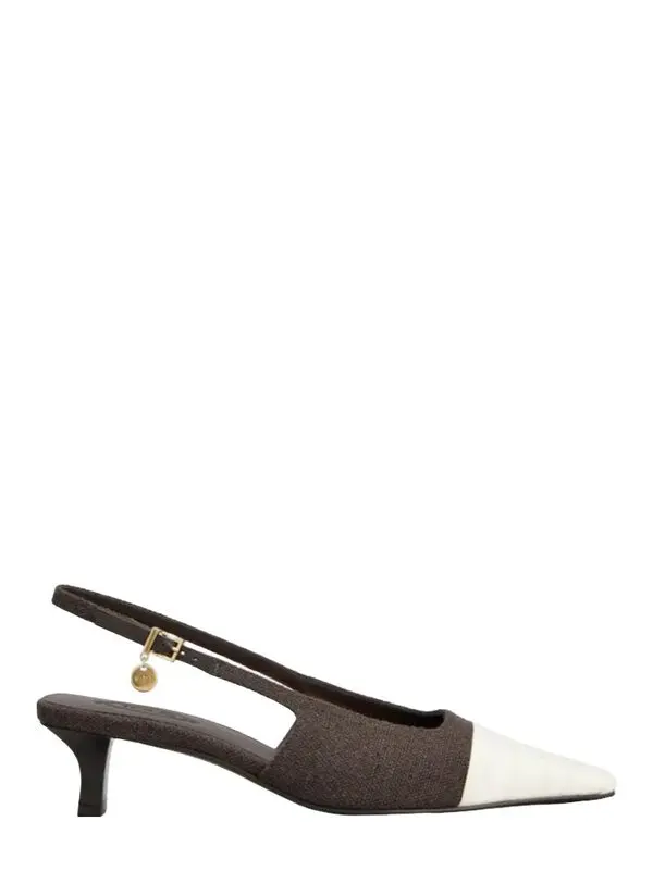 TOD'S Croc-effect Slingback Pumps With Kitten Heel - Black
