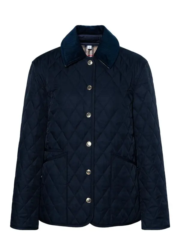 Burberry Quilted Jacket With Snap Closure - Black