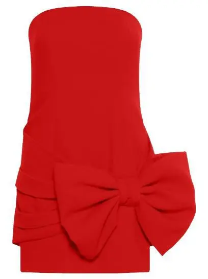 Marella Bow-detail Envers Satin Bustier Dress - Red