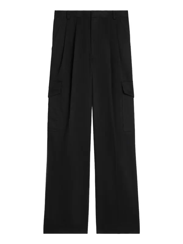 Celine Montauk Cargo Pants In Cotton Twill - Black