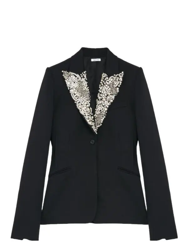 Alexander McQueen Chain Mail Embroidery Single-breasted Jacket - Black