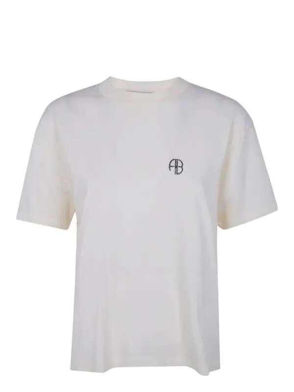 ANINE BING Logo-print T-shirt - Cream