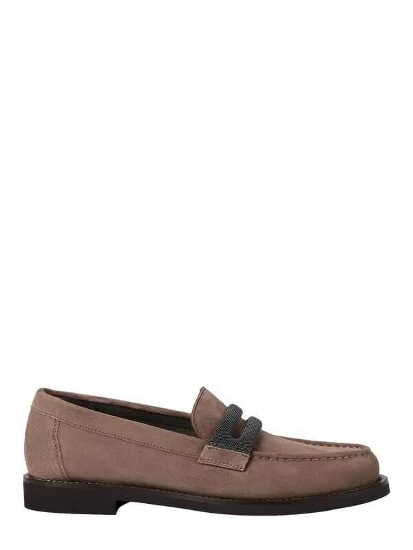 Brunello Cucinelli Precious Clamp Penny Loafers - Brown