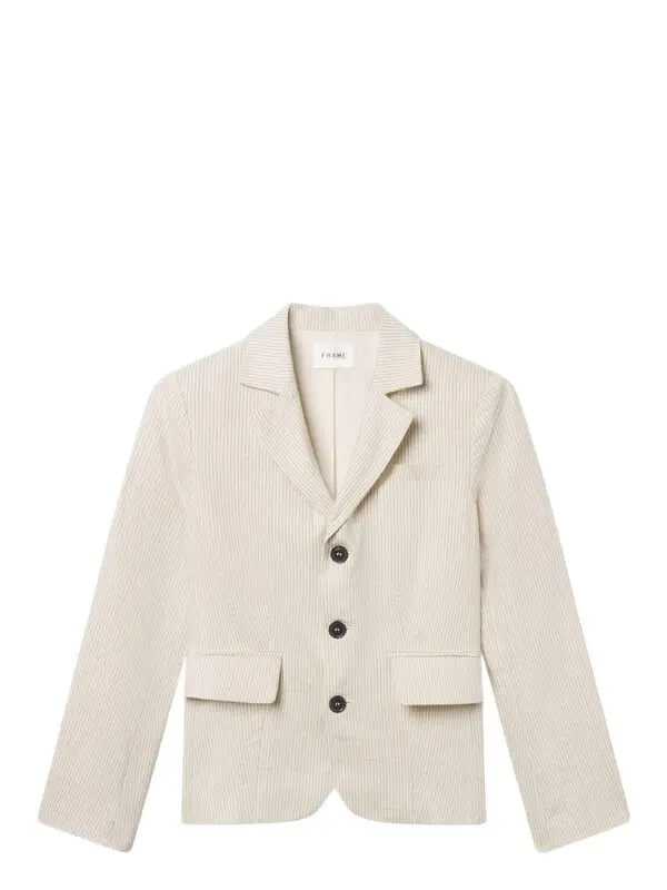 FRAME Striped Smart Blazer - Off White