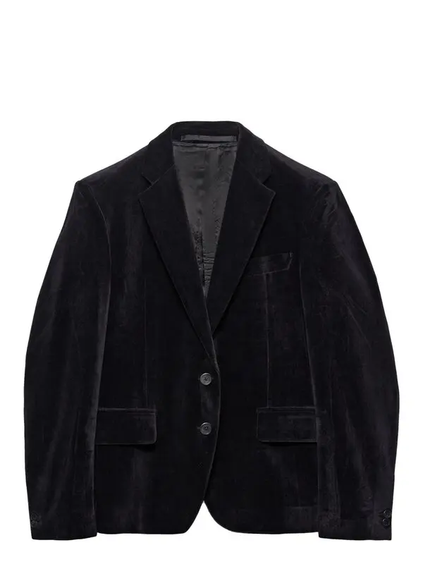 Prada Single-breasted Velvet Blazer - Black