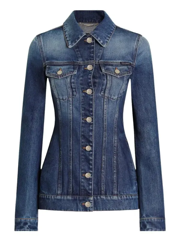Dolce & Gabbana Fitted Waist Denim Jacket - Blue