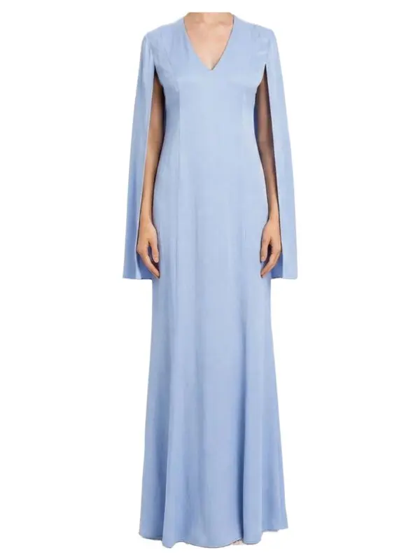 TWINSET V-neck Long-sleeve Cape Dress - Blue