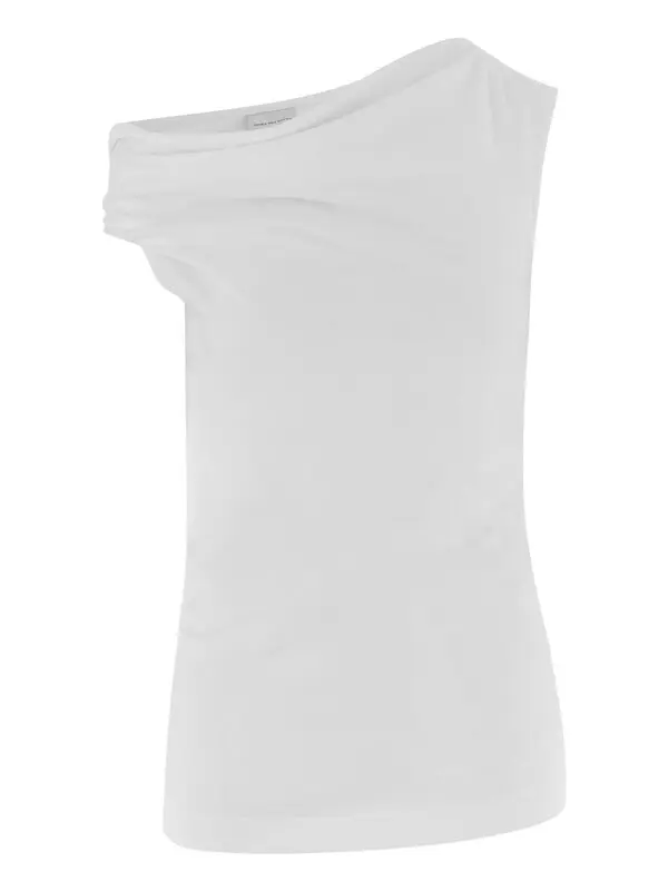 Dries Van Noten Off-shoulder Jersey Top - White