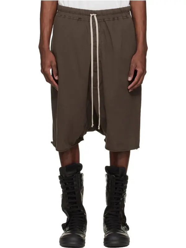 Rick Owens Drawstring Split Shorts - Dark Gray